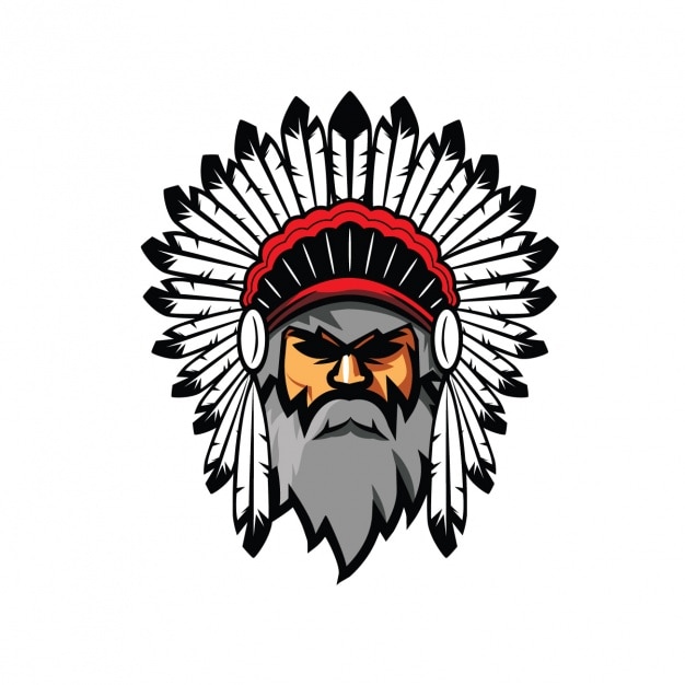 Fierce Native American Warrior Chief with Elaborate Headdress | Jiffy ...
