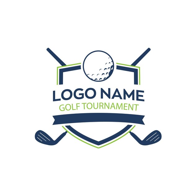 Elegant Golf Tournament Logo with Crossed Clubs and Ball | Jiffy Designs