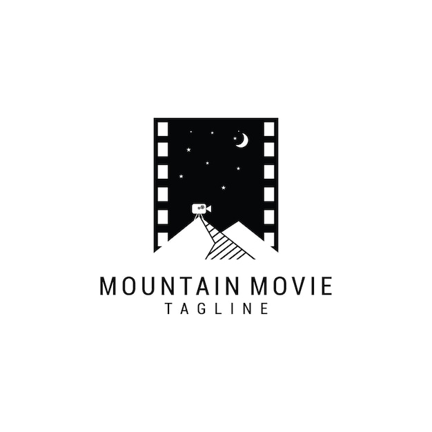 Captivating Cinematic Adventure: Mountain Movie Logo | Jiffy Designs