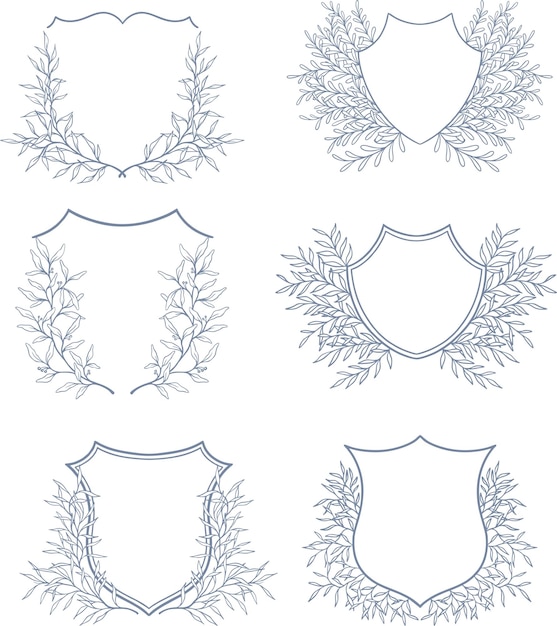 Elegant Floral Shields: Intricate Leaf and Branch Designs | Jiffy Designs