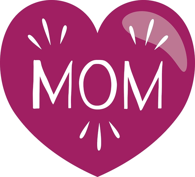 Vibrant Heart with 'MOM' Text Celebrates Motherly Love | Jiffy Designs