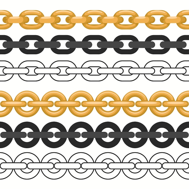 Vibrant Interlocking Chain Patterns in Gold and Black | Jiffy Designs