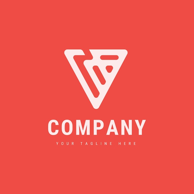 Sleek Geometric Triangle Logo on Vibrant Red Background | Jiffy Designs