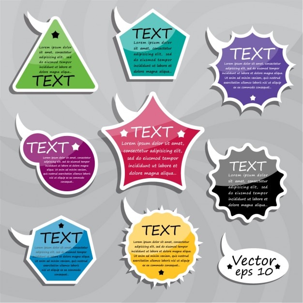 Vibrant Sticker and Badge Collection with Editable Text Placeholders ...