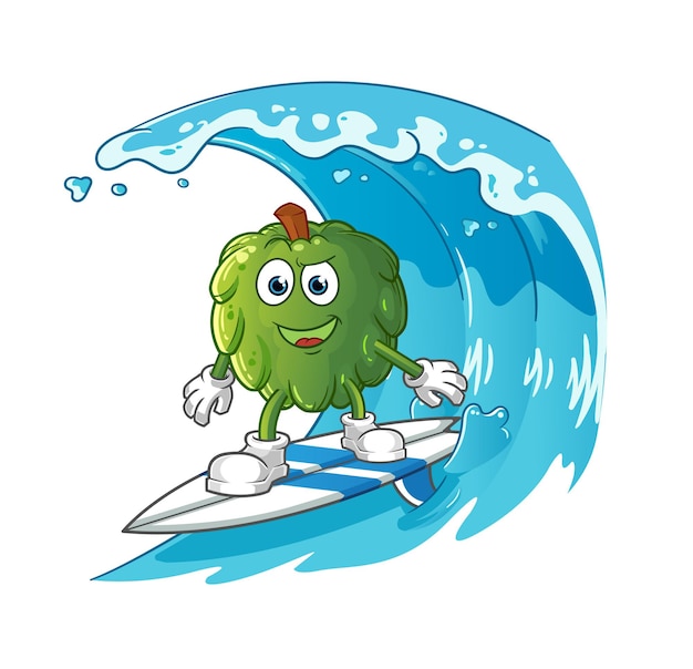 Surfing Avocado Rides Gnarly Wave in Tropical Paradise | Jiffy Designs