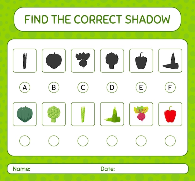 Matching Vegetable Shadows: A Fun Visual Puzzle | Jiffy Designs