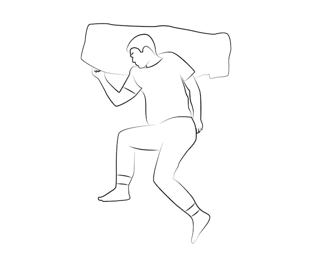 Minimalist Sketch of Person Carrying Heavy Load | Jiffy Designs