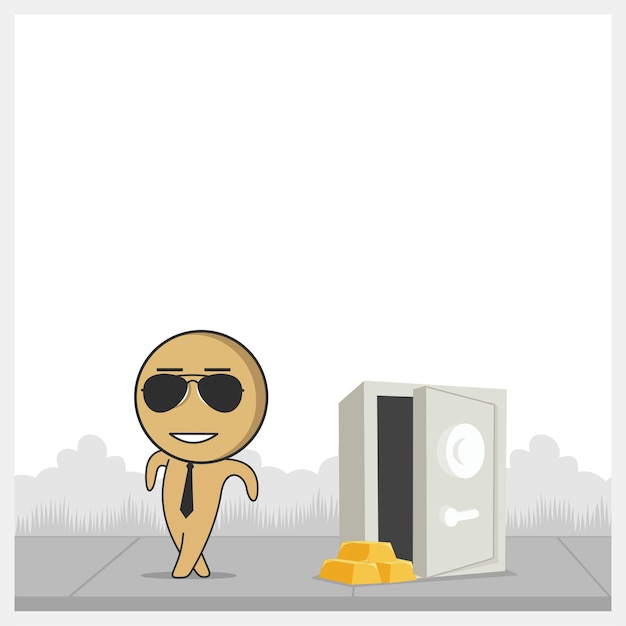 Smiling Cartoon Character with Sunglasses and Stereo | Jiffy Designs