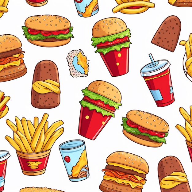 Vibrant Collection of Mouthwatering Fast Food Icons | Jiffy Designs
