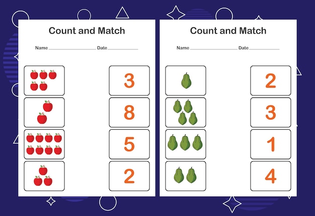 Counting and Matching Apples and Pears | Jiffy Designs