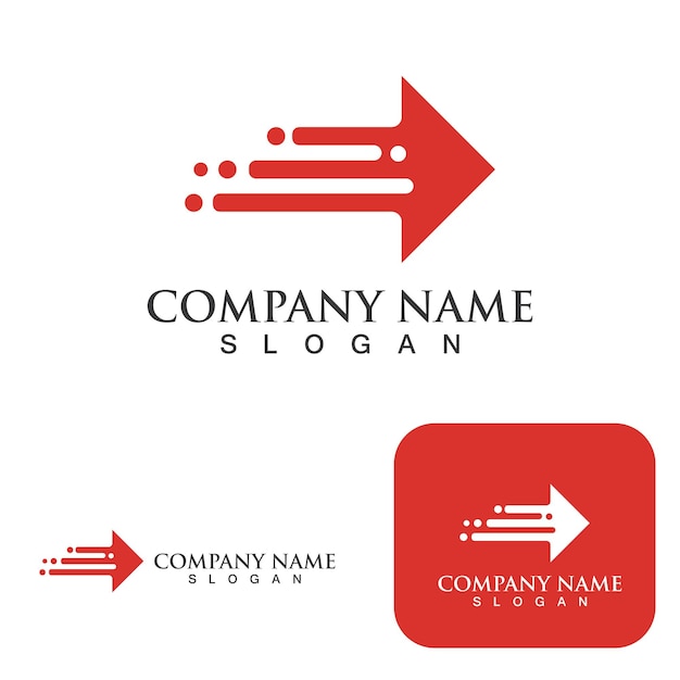 Dynamic Red Arrow Emblem with Stylized Dots | Jiffy Designs