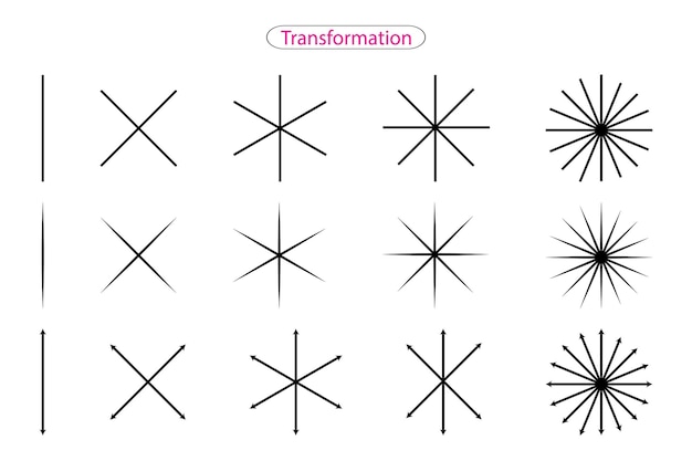 Transformative Geometric Symbols: Evolving Shapes and Radiant Patterns ...