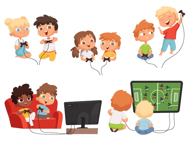 Diverse Collection of Animated Children Engaged in Fun Activities ...