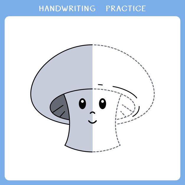 Cheerful Mushroom Handwriting Practice Template | Jiffy Designs
