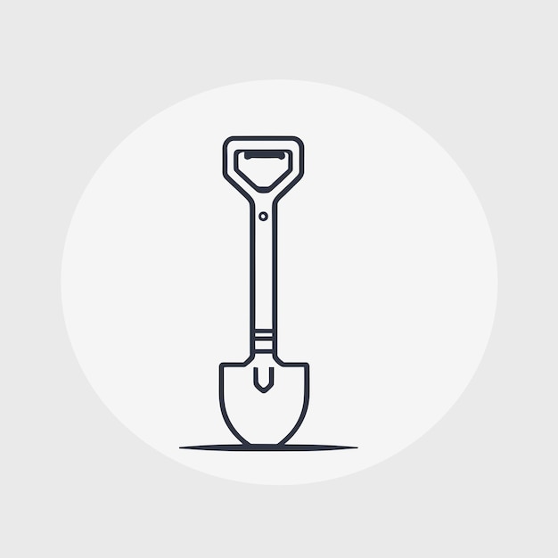 Simple Shovel Icon in Minimalist Black and White | Jiffy Designs