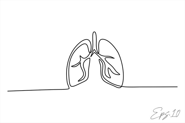 Minimalist Lungs in Continuous Line Art Style | Jiffy Designs