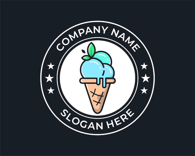Delightful Ice Cream Emblem with Vibrant Colors | Jiffy Designs