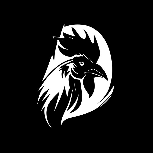 Powerful Rooster Silhouette in Monochrome Design | Jiffy Designs