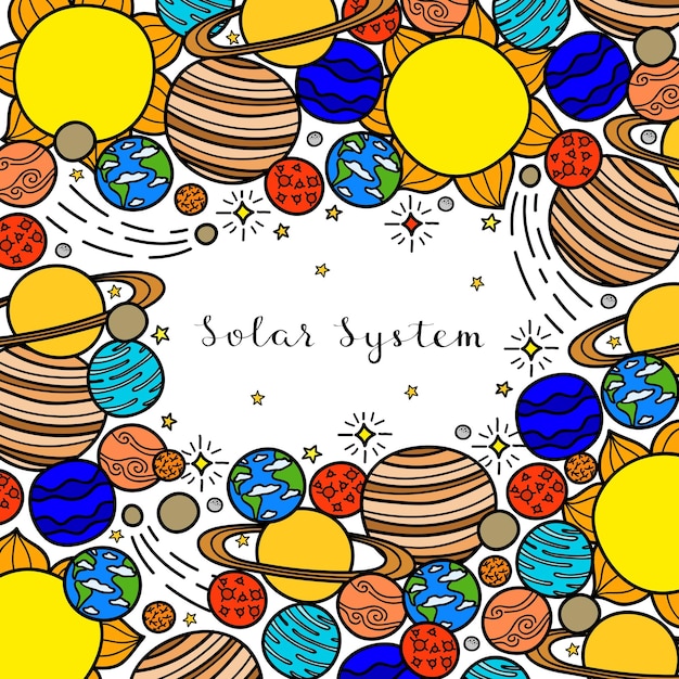 Vibrant Celestial Orbs: A Captivating Solar System Illustration | Jiffy ...