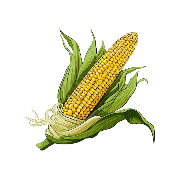 Vibrant Corn on the Cob with Lush Green Leaves | Jiffy Designs