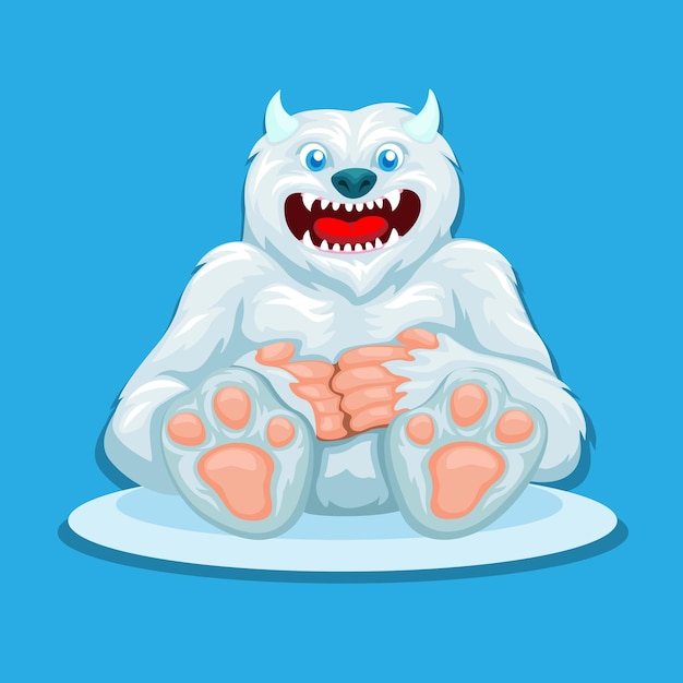 Adorable Fluffy White Monster with Huge Grin and Playful Paws | Jiffy ...