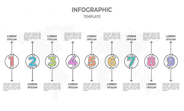 Vibrant Numerical Infographic Timeline with Colorful Circular ...