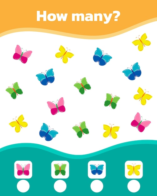 Colorful Butterfly Counting Game for Children | Jiffy Designs