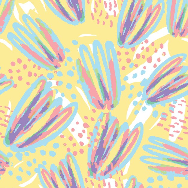 Vibrant Handprint Pattern in Pastel Hues on Yellow Background | Jiffy ...