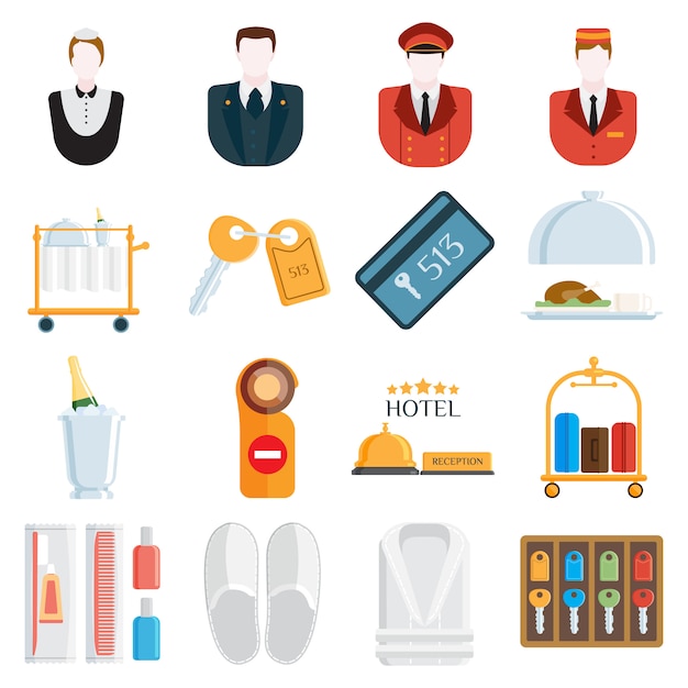 Diverse Collection of Hotel Service and Hospitality Icons | Jiffy Designs