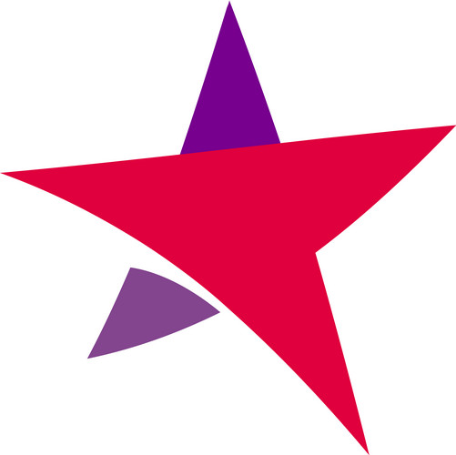 Fantastic Isolated Simple Flat Red And Violet Color Star Logo Of ...