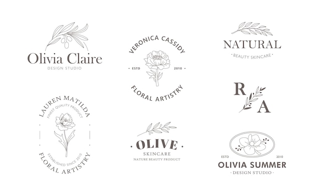 Elegant Floral Logos and Emblems with Botanical Motifs | Jiffy Designs