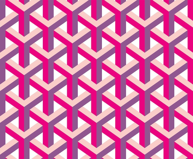 Vibrant Geometric Maze of Interlocking Pink Prisms | Jiffy Designs