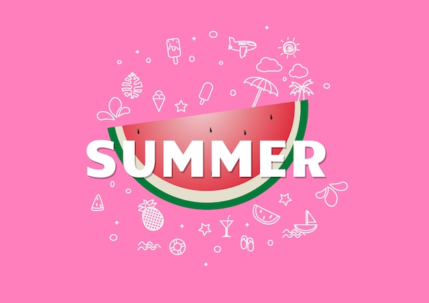 Vibrant Summer Imagery with Watermelon Slice and Icons | Jiffy Designs