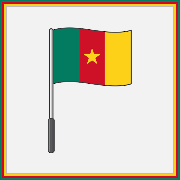 Vibrant Cameroonian Flag Waving Proudly | Jiffy Designs
