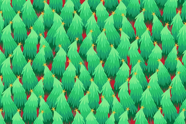 Vibrant Forest of Emerald Green Pine Trees with Crimson Accents | Jiffy ...