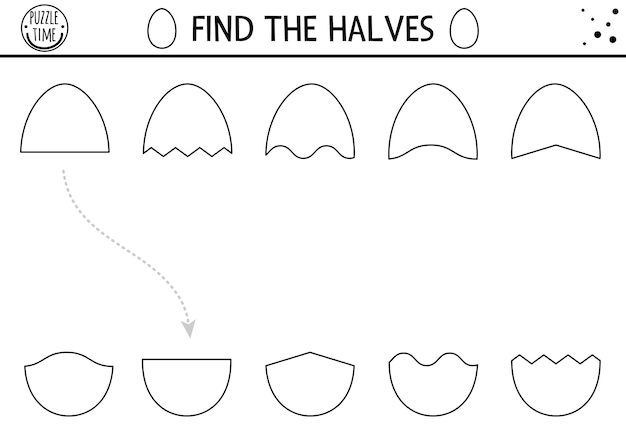 Geometric Shape Halves Matching Educational Worksheet for Kids | Jiffy ...