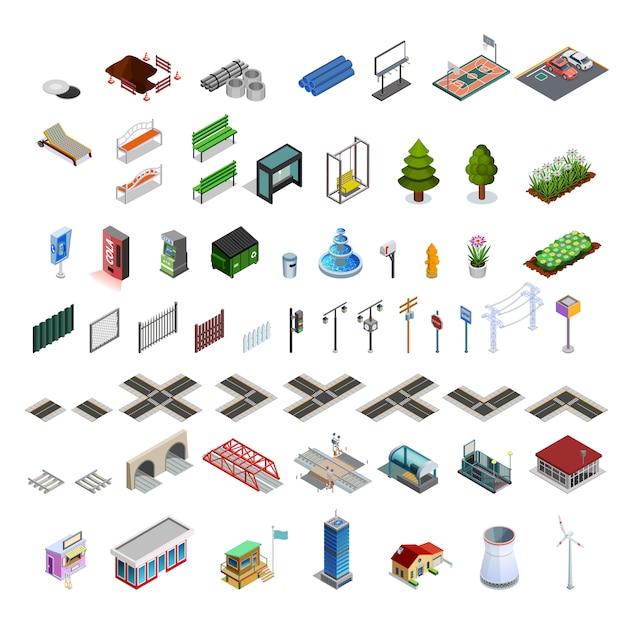 Comprehensive Collection of Diverse Isometric Design Elements | Jiffy ...