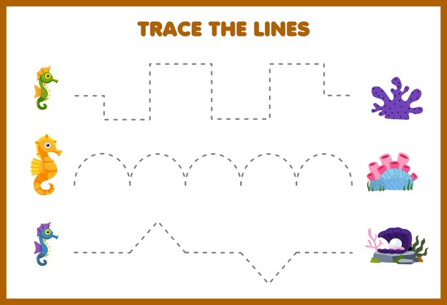 Colorful Sea Creatures Inspire Tracing Fun | Jiffy Designs