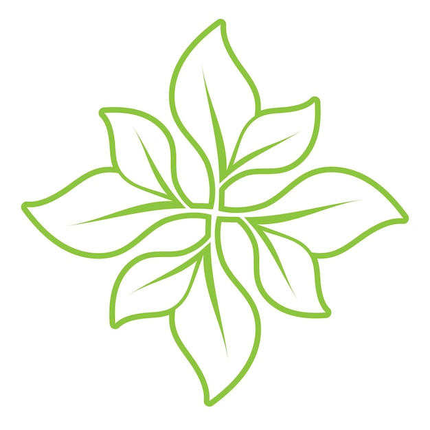 Vibrant Green Leaf Outline with Intricate Details | Jiffy Designs