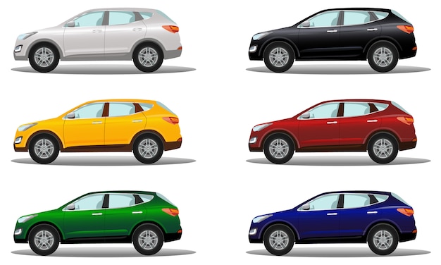 Diverse Compact Crossover SUVs in Vibrant Colors | Jiffy Designs