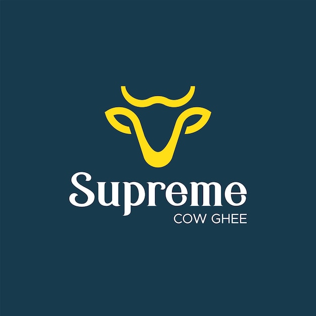 Elegant Cow Ghee Logo with Minimalist Typography | Jiffy Designs