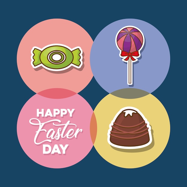 Vibrant Easter Icons and Typography Celebrating Spring Festivities ...