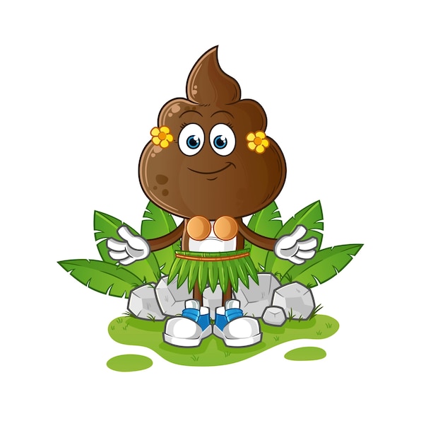 Adorable Poop Character in Vibrant Tropical Attire | Jiffy Designs