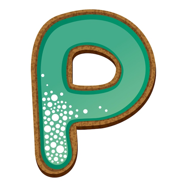 Whimsical Green Letter P with Bubbles and Wooden Accents | Jiffy Designs
