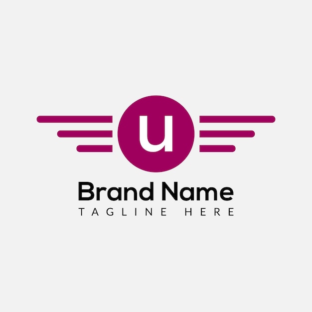 Dynamic Winged Letter U Brand Identity Design | Jiffy Designs