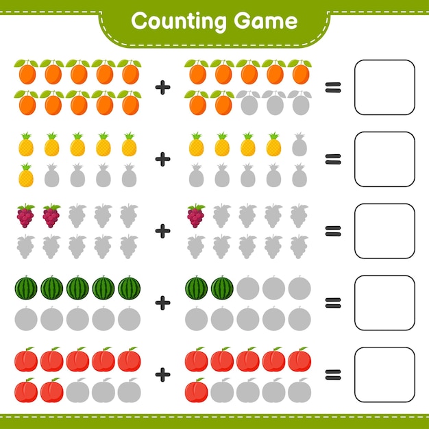 Engaging Counting Game with Vibrant Fruit Illustrations | Jiffy Designs