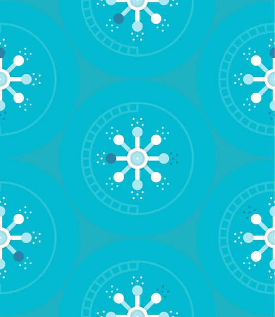 Vibrant Aqua Floral Motif with Radiant Geometric Patterns | Jiffy Designs