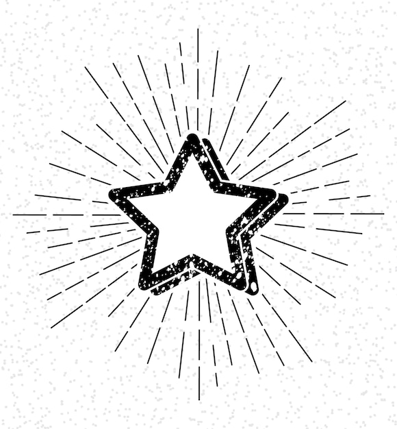 Bold Star Graphic with Radiating Rays and Grunge Texture | Jiffy Designs
