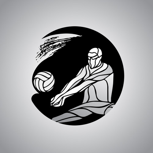 Volleyball Player Receiving Feed Icon. Silhouette Of A Abstract ...