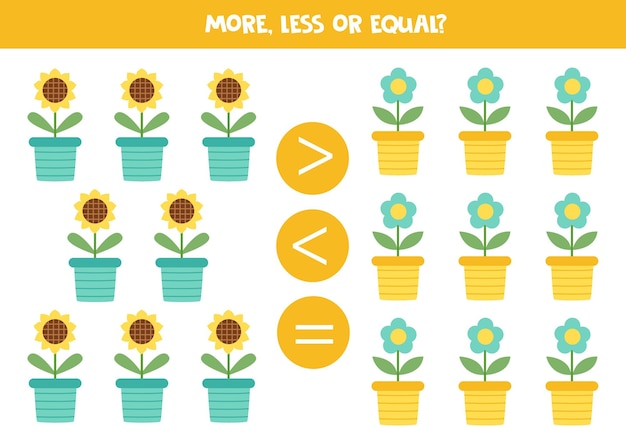 Vibrant Potted Plants and Mathematical Symbols Illustration Collection ...